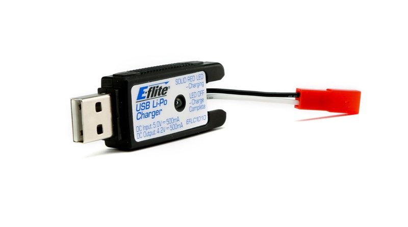 Eflite 1s 3.7v USB Lipo Charger 500ma with JST EFLC1010, Model Shop Leeds
