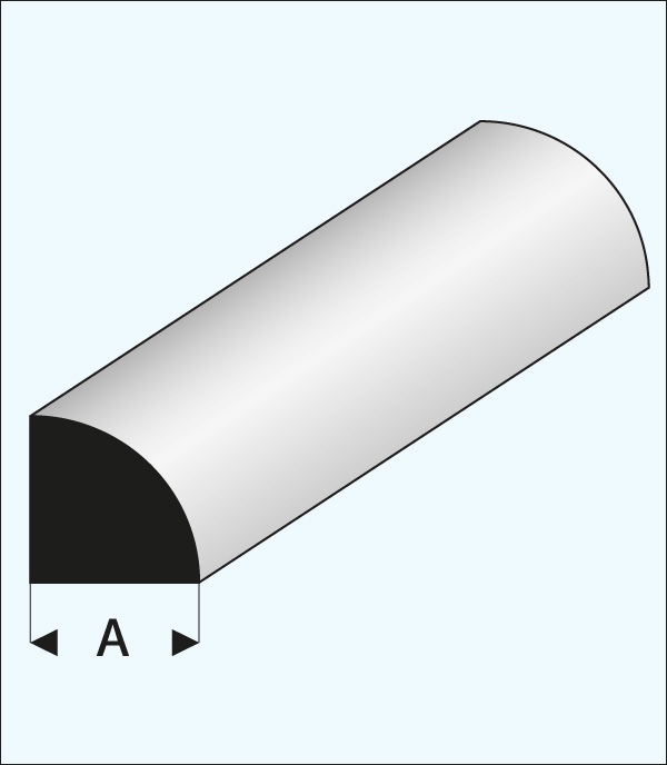 Maquette Quarter Round Rod 1.5mm Super Styrene 1000mm 402-53, Model ...