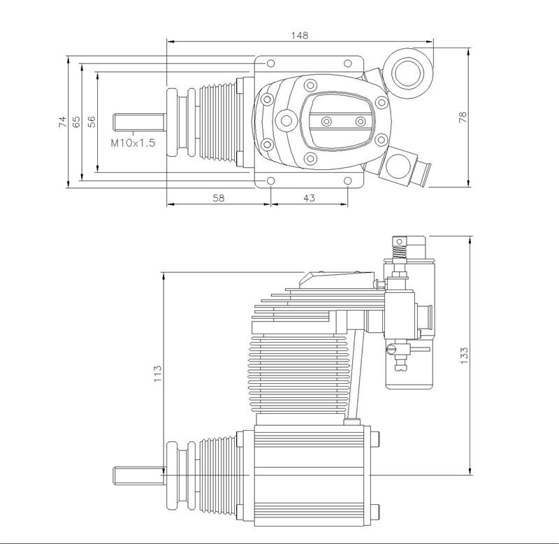 Laser 180 Four Stroke Glow Engine LE-FSG-180, Model Shop Leeds